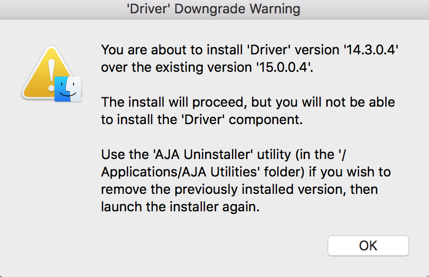 Switch AJA driver version 15