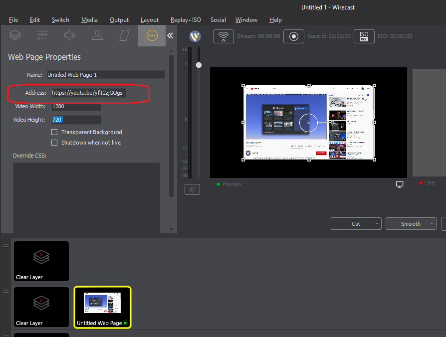 Wirecast: Web Display