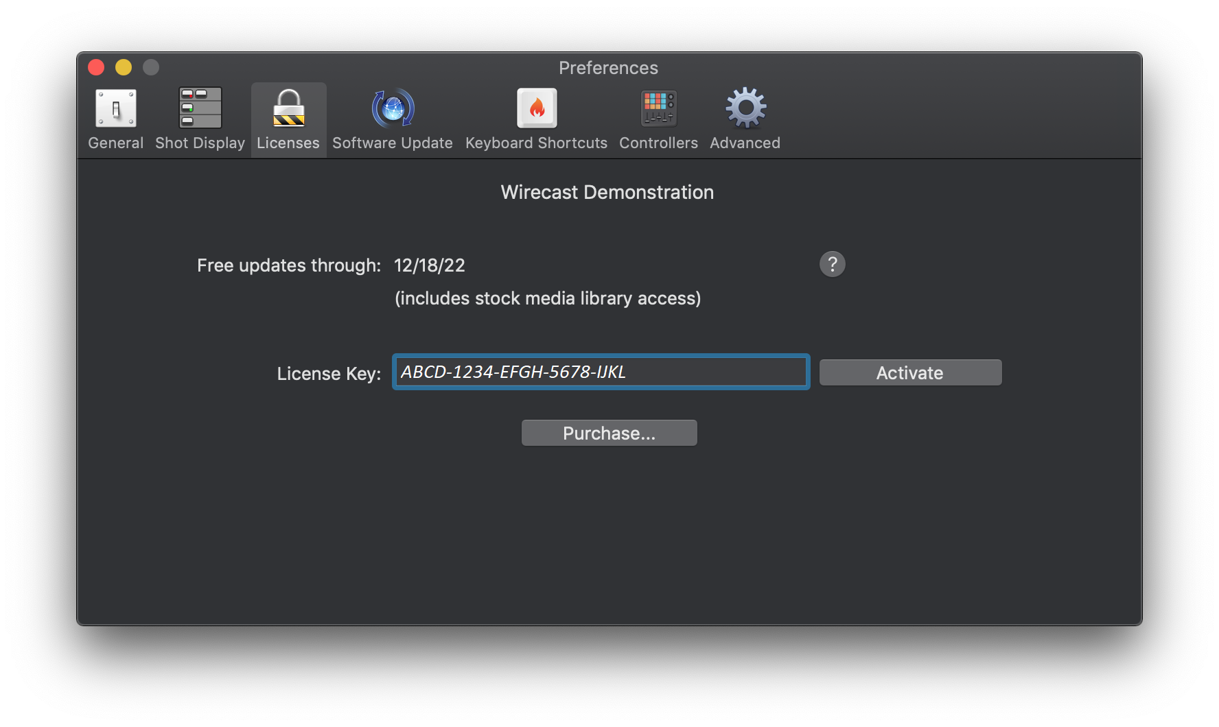Wirecast: Activate and Deactivate on Mac