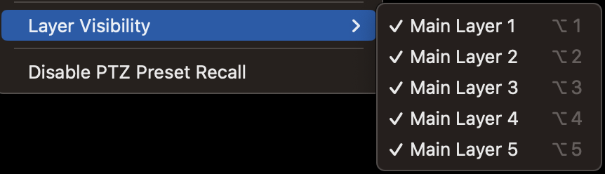 Wirecast Switch Menu - Mac