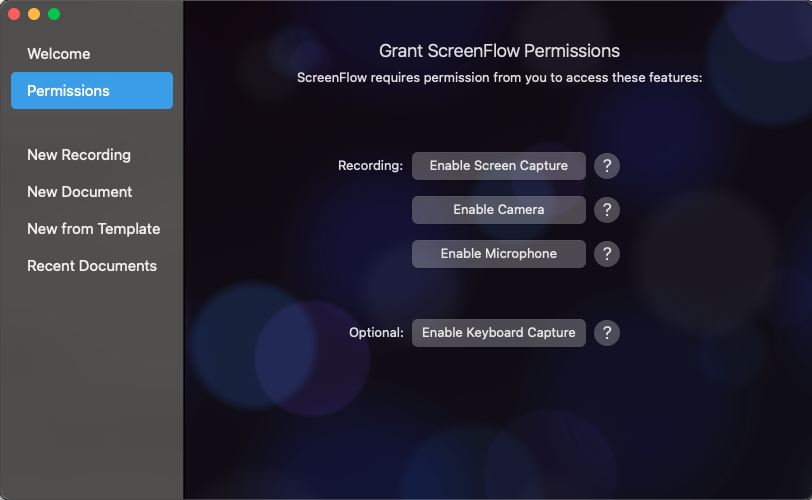 ScreenFlow: MacOS Permissions ScreenFlow 10
