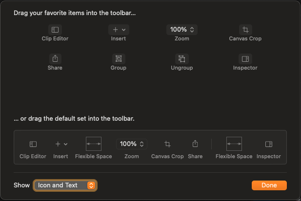 Screenflow Customizable Toolbar