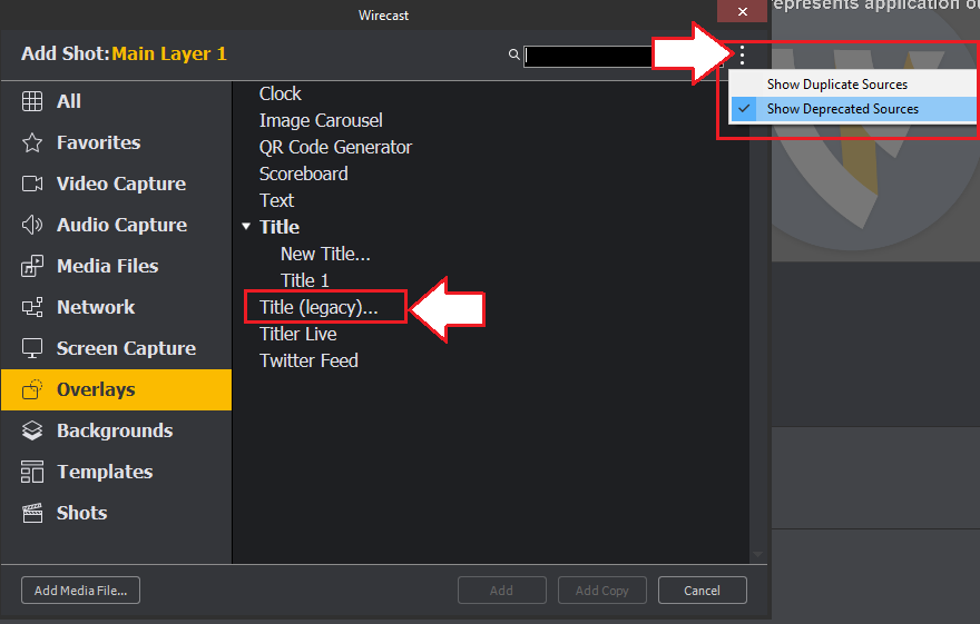 Wirecast 14.3.0: Titles