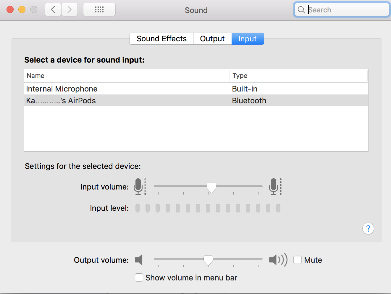 Wirecast Mac: Apple Airpods or headphones as an Audio source
