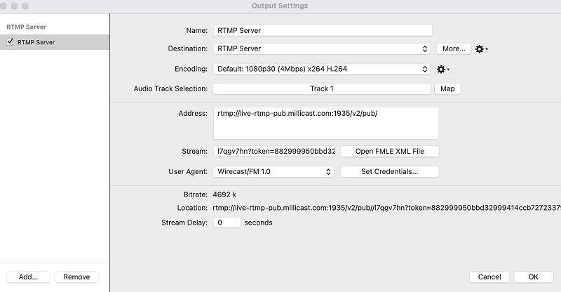 Wirecast: Broadcasting with Wirecast to Millicast-Dolby.io with Multi ...